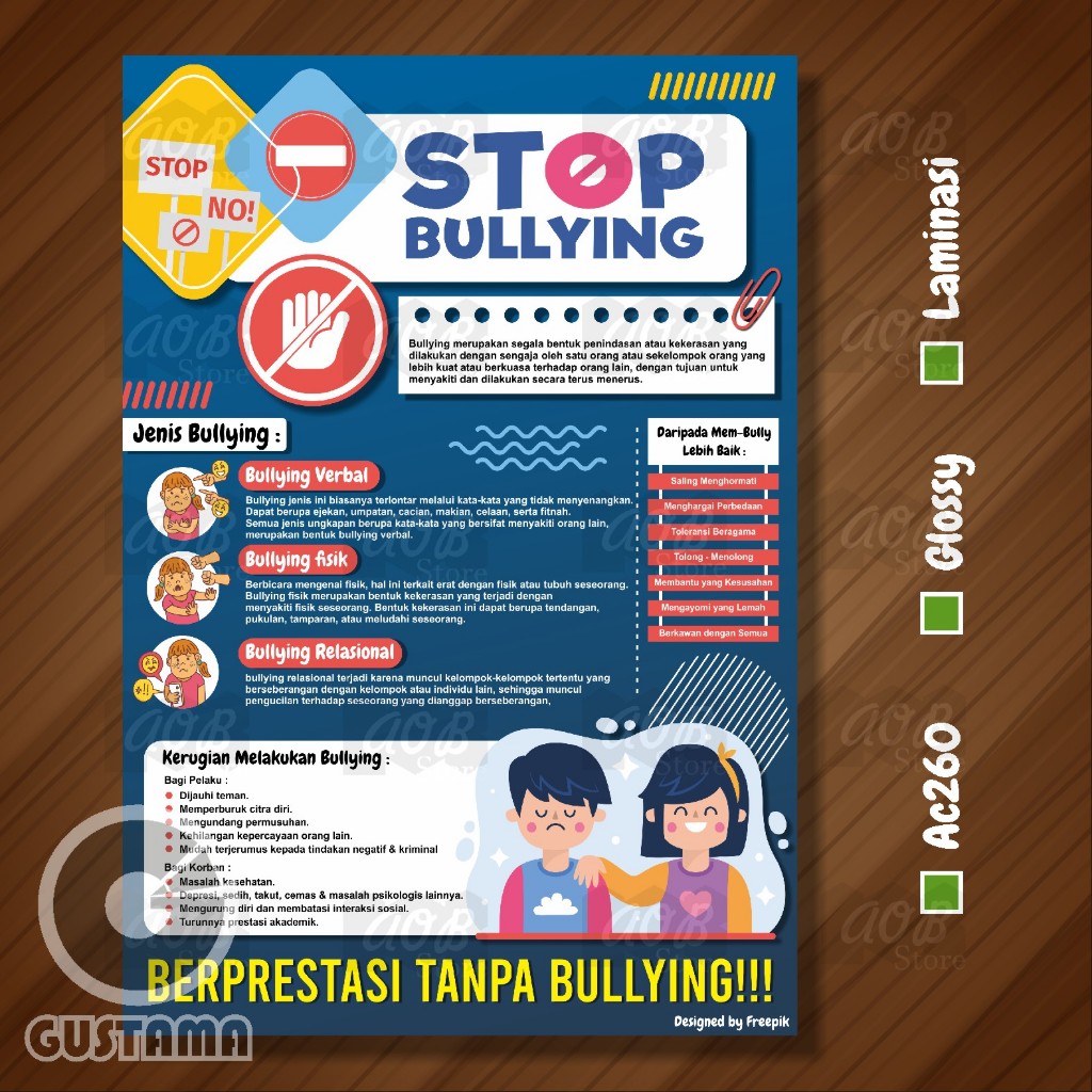 Jual Poster Stop Bullying, Poster Edukasi Pendidikan Wipe and Clean A3+ | Shopee Indonesia