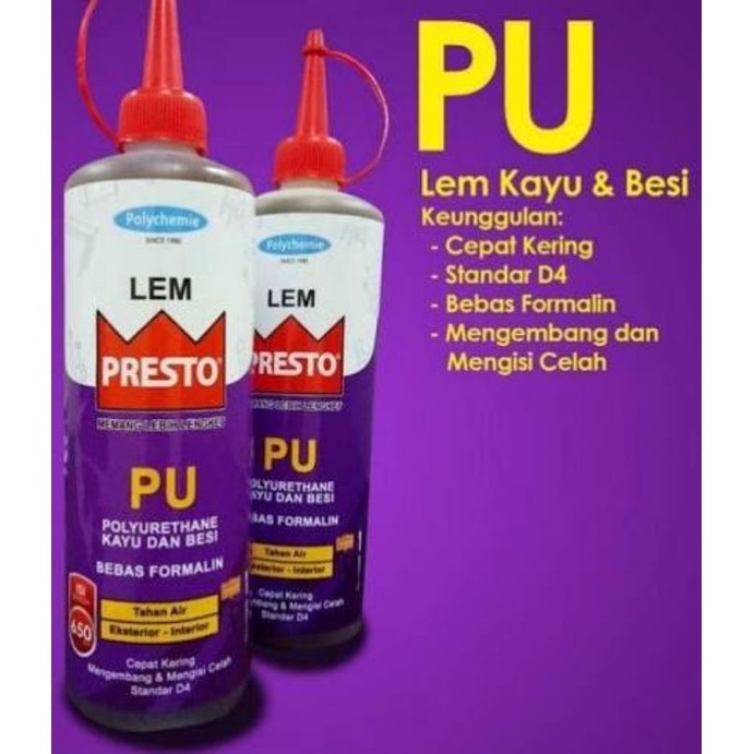 Jual LEM KAYU BESI PRESTO PU 650 GRAM LEM POLYURETHANE | Shopee Indonesia