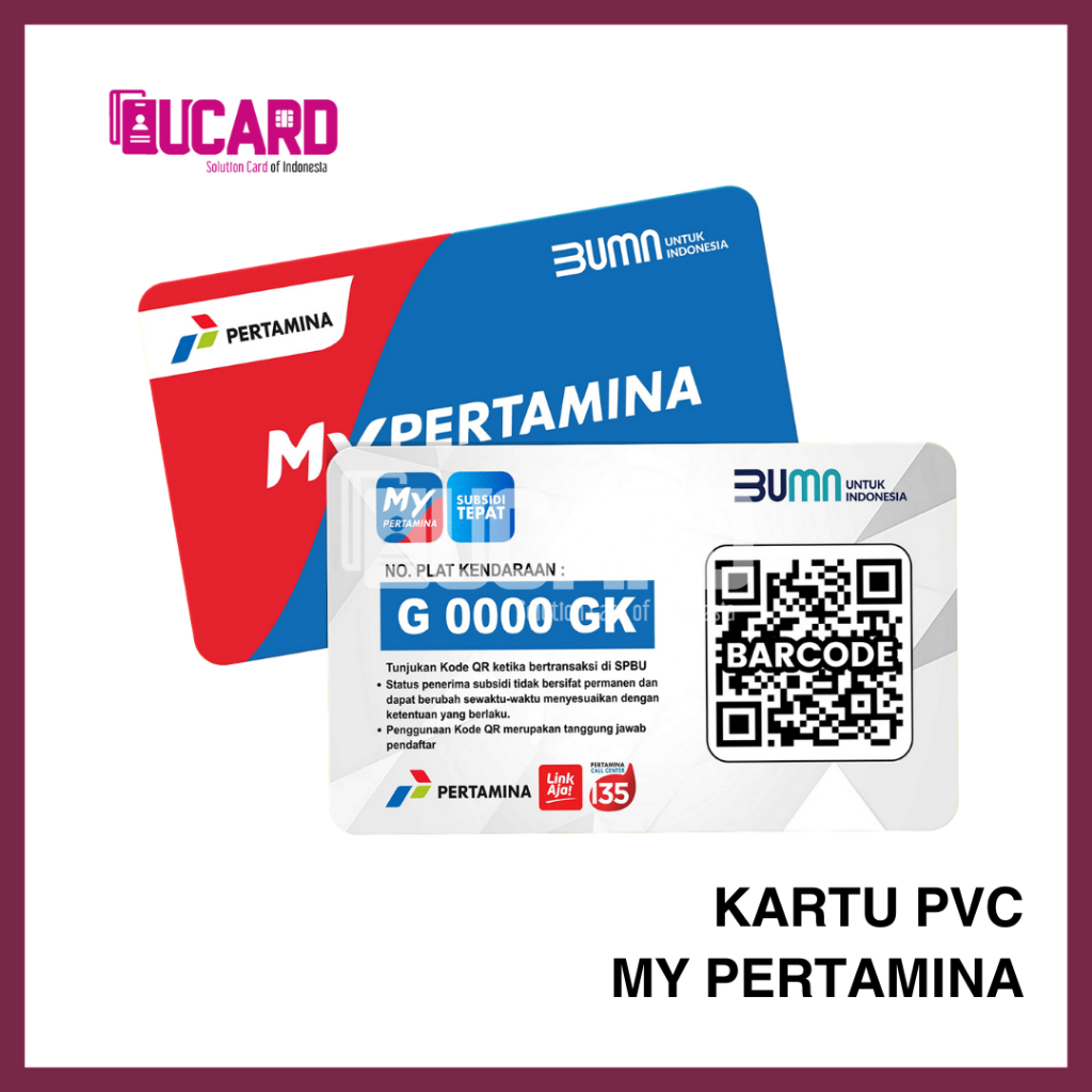 Jual CETAK KARTU SUBSIDI MY PERTAMINA BAHAN PVC 2 SISI FULL COLOUR | Shopee Indonesia