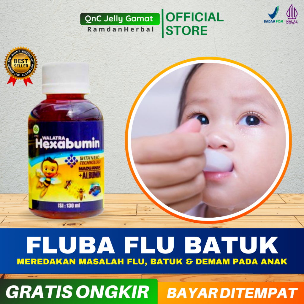 Jual Madu Fluba Flu Batuk Anak Demam Madu Anak Hexabumin Bpom & Halal ...