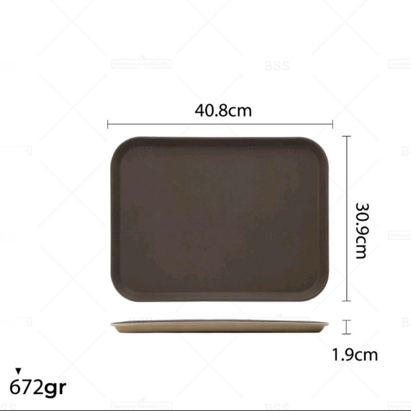 Jual Nampan penyajian makanan plastik anti slip / rubber tray | Shopee ...