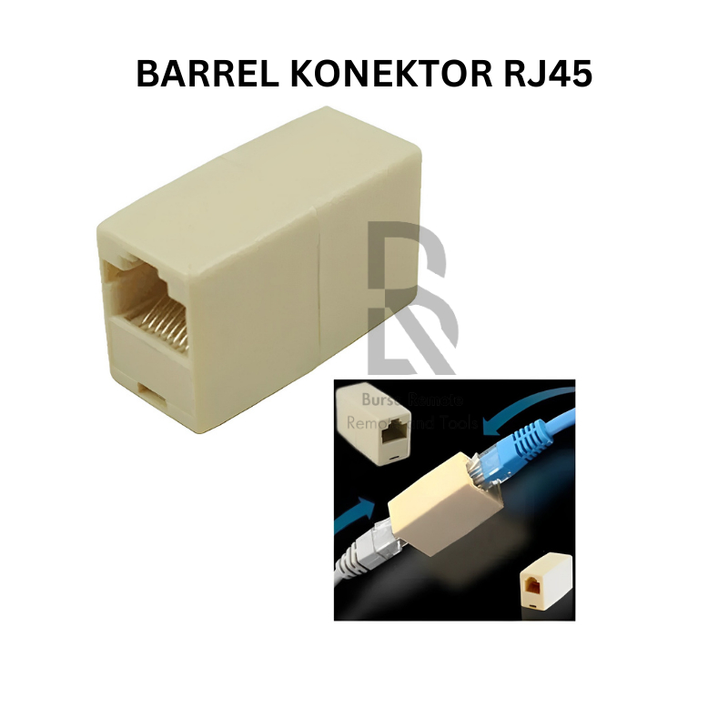 Jual Barrel Konektor RJ45 Penyambung Dua Konektor RJ-45 - Cream ...