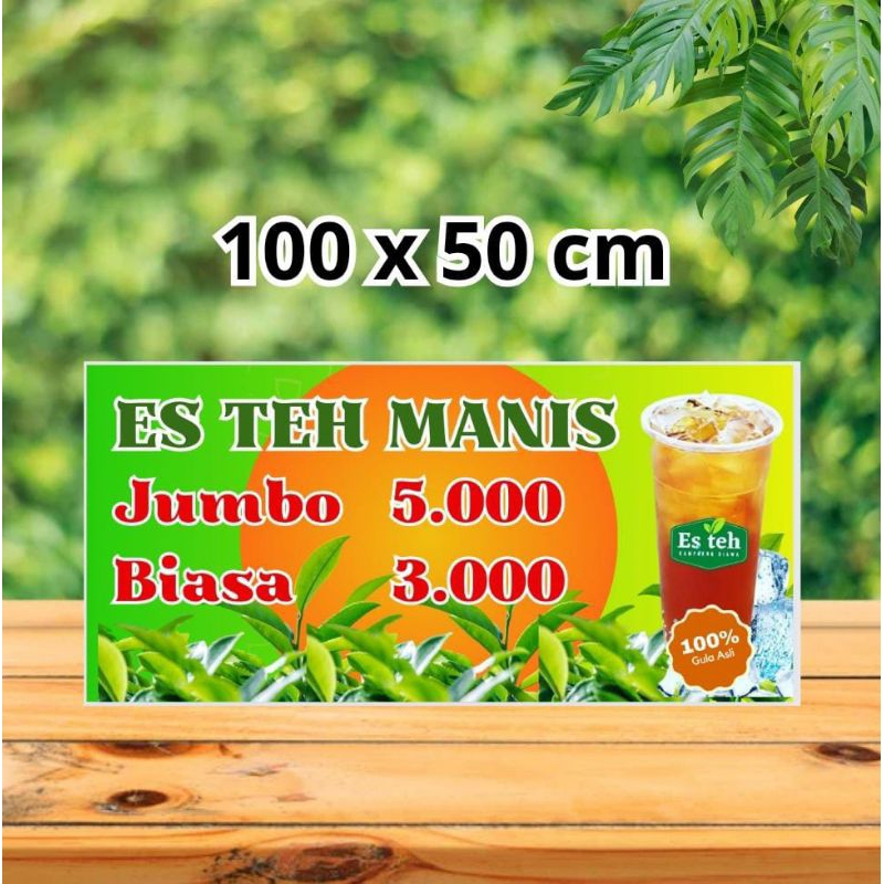 Jual spanduk/banner es teh manis 50x100cm manjang ke samping | Shopee ...