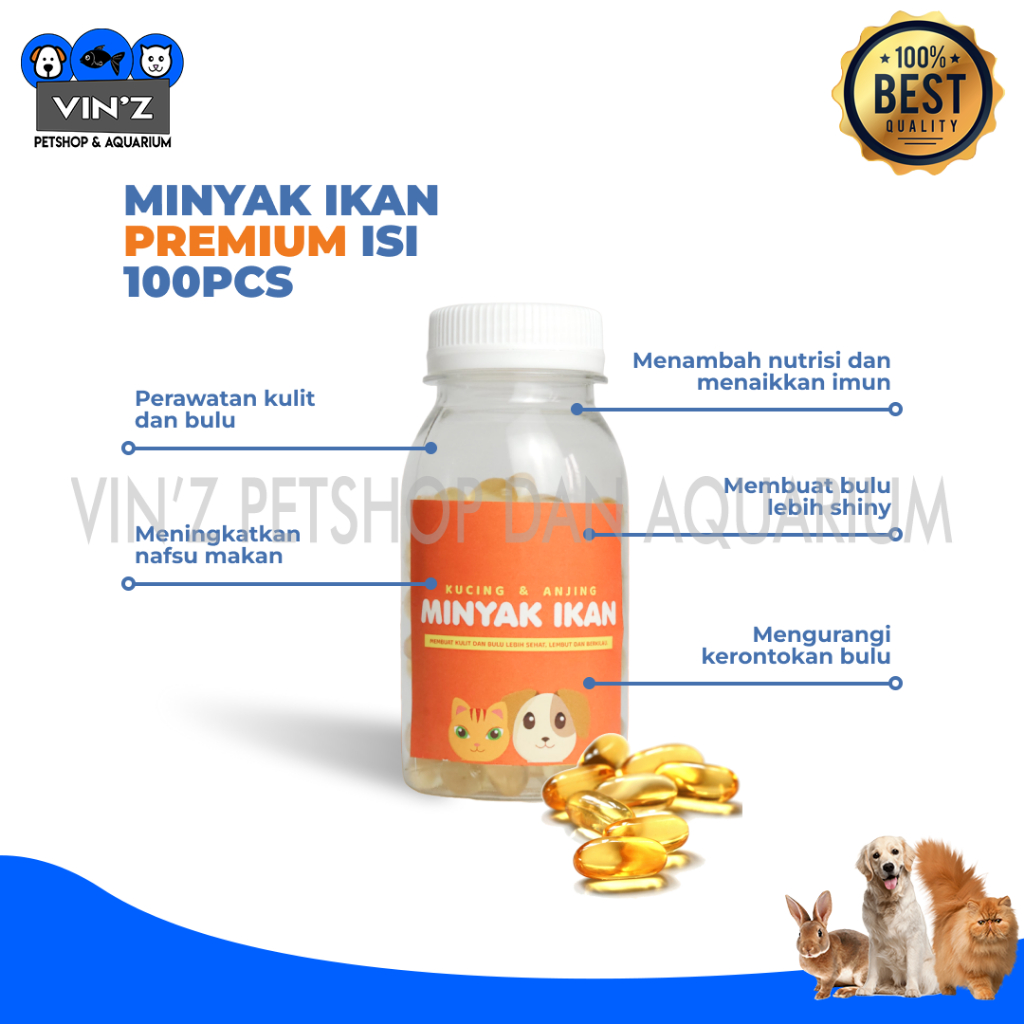 Jual Fish Oil Minyak Ikan Vitamin Penambah Nafsu Makan untuk Hewan ...