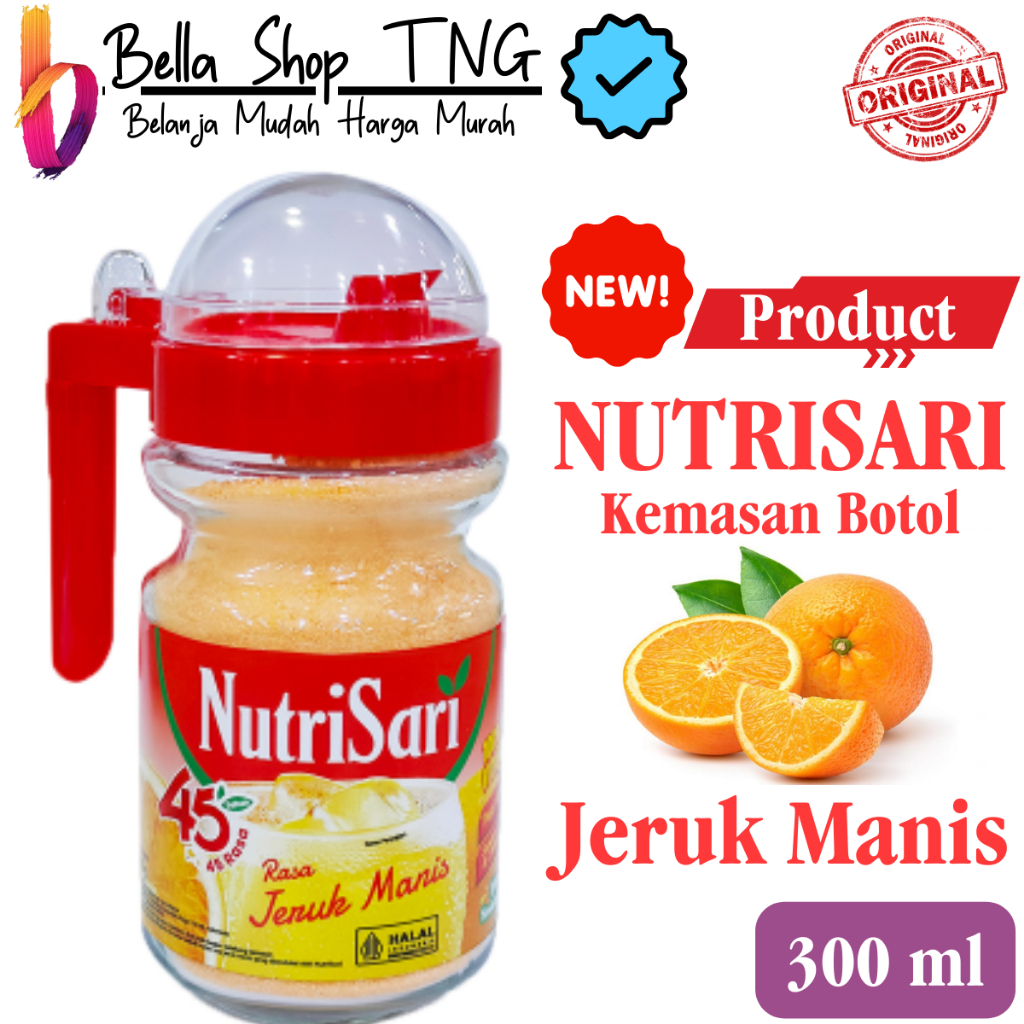Jual NutriSari Pitcher Botol Kaca Jeruk Manis 300 gr Minuman Buah ...