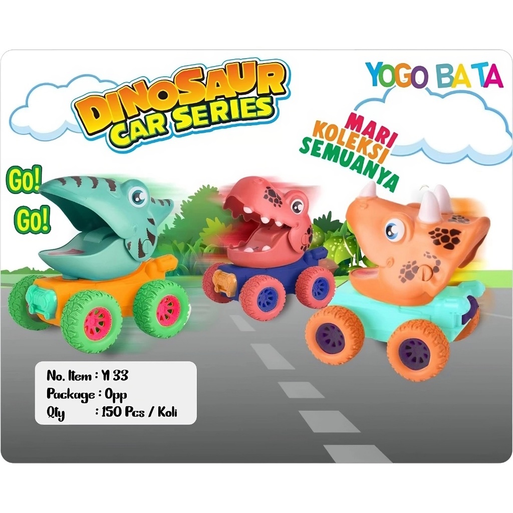 Jual YI 33 MAINAN DINOSAURUS CAR SERIES / MAINAN MOBIL MOTIF DINOSAURUS ...