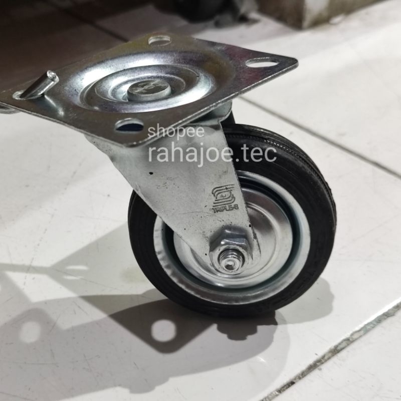 Jual Roda Karet Hidup 3" Roda Trolley Troly Troli 3 Inch | Shopee Indonesia