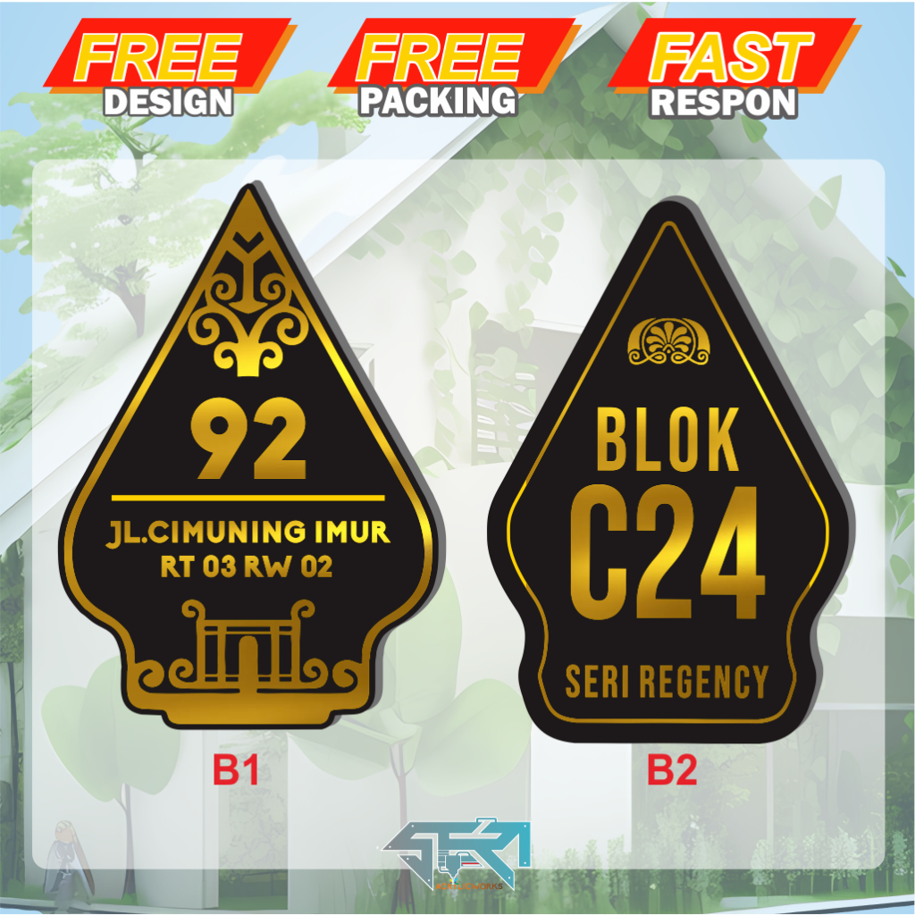 Jual NOMOR RUMAH CUSTOM AKRILIK WAYANG | PAPAN NO RUMAH 13 CM X 18 CM ...