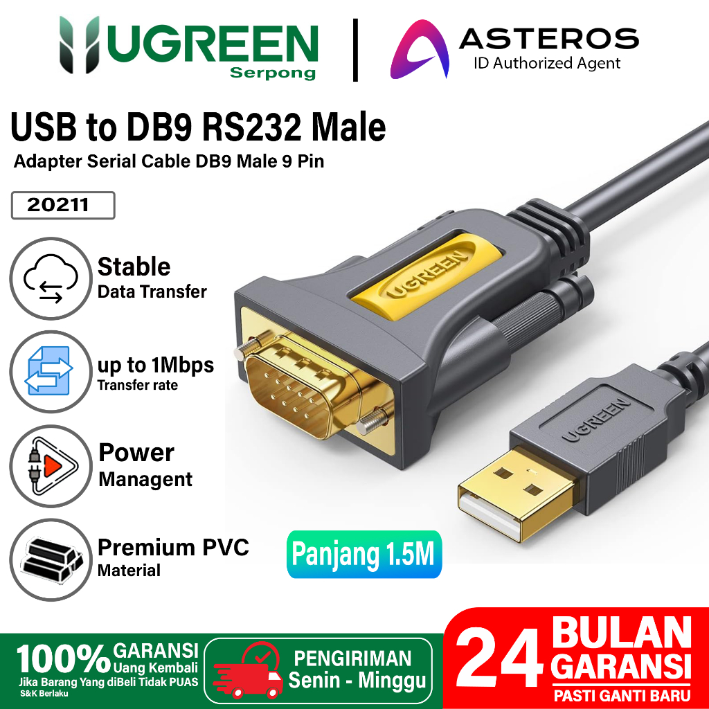 Jual UGREEN Kabel USB to RS232 DB9 Serial Converter Adapter RS232 ...