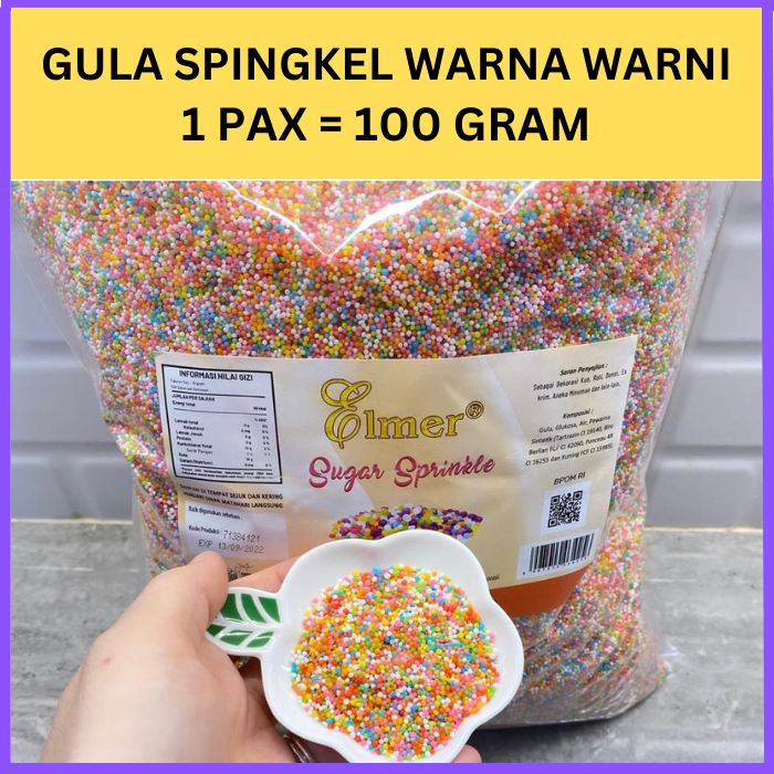 Jual SPRINKLE WARNA WARNI 100 GRAM / GULA BUTIR WARNA WARNI / TABURAN ...
