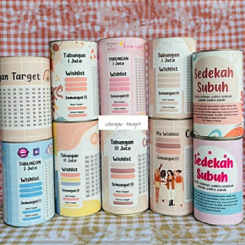 Jual Celengan Target Ready Small / Celengan target viral | Shopee Indonesia