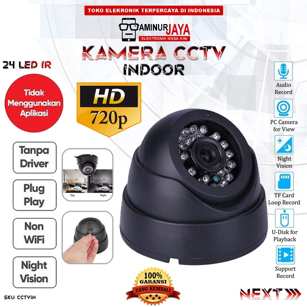 Jual Smart Kamera CCTV Indoor Tanpa DVR AHD 720P Memory Card Micro SD Spy Camera Pintar Pengawas ...