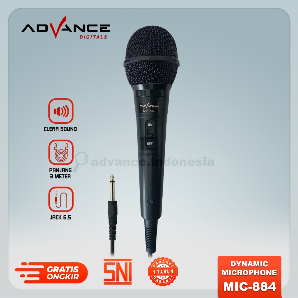 Jual Advance MIC884 Karaoke Profesional Dynamic Microphone Mic Kabel ...