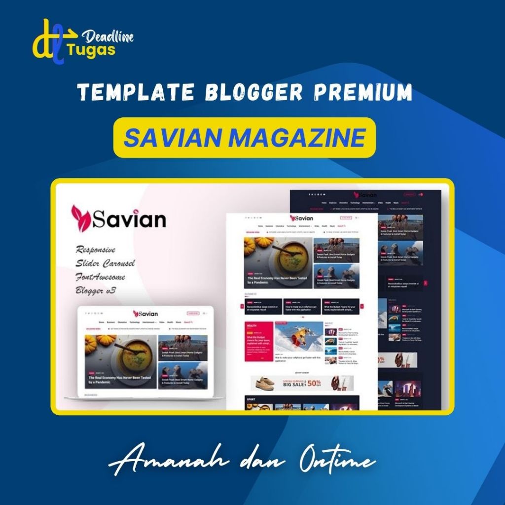 Jual Template Blogger Premium Savian Magazine Responsive | Shopee Indonesia