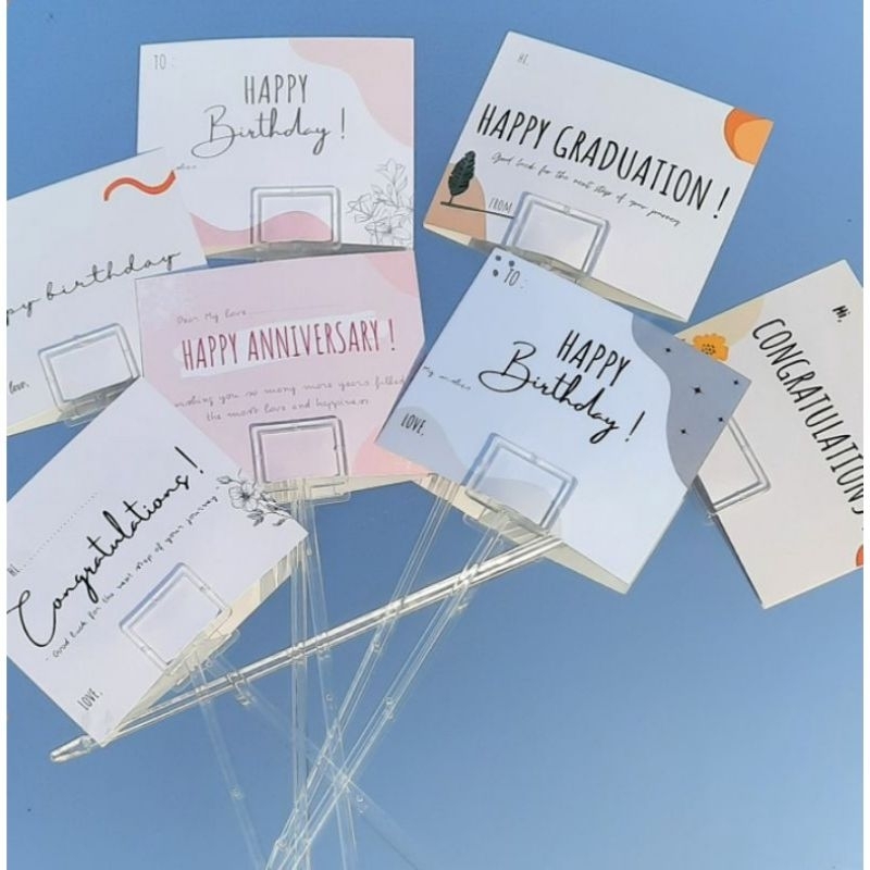 Jual Stick Greeting Card Korean Stick Card Plastik & Besi (Gold ...