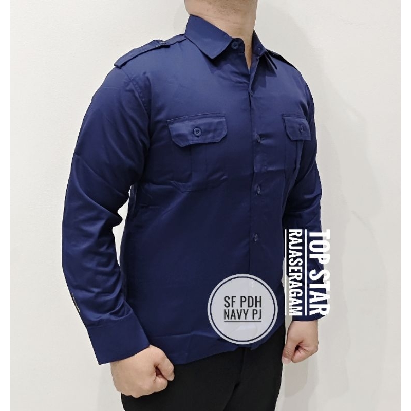 Jual SF Baju Kemeja PDH Navy Net TV PDL Dinas Panjang Pendek Kantor ...