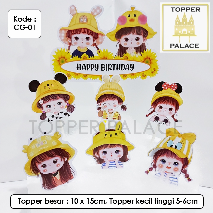 Jual CG-01 cute girls cake topper l cupcake topper | Shopee Indonesia