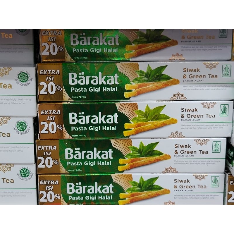 Jual Barakat odol Pasta Gigi Halal siwak greentea 75gr | Shopee Indonesia