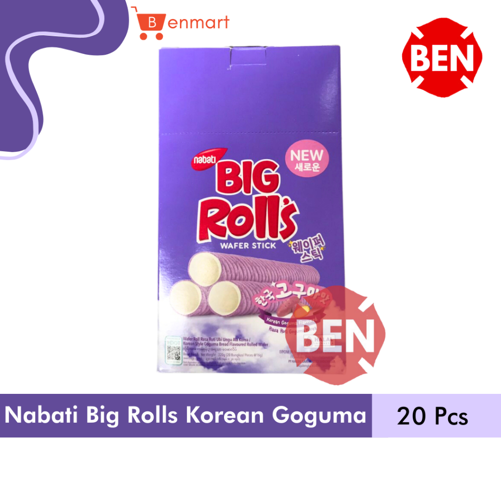 Jual Nabati Big Rolls KOREAN GOGUMA 1 Box 20 Pcs Roll Roll's Roti Ubi Ungu | Shopee Indonesia