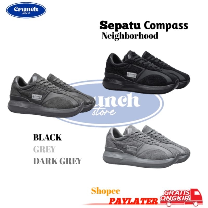 Jual [ORIGINAL] Sepatu Compas Velocity X Neighborhood Black | Dark Grey ...