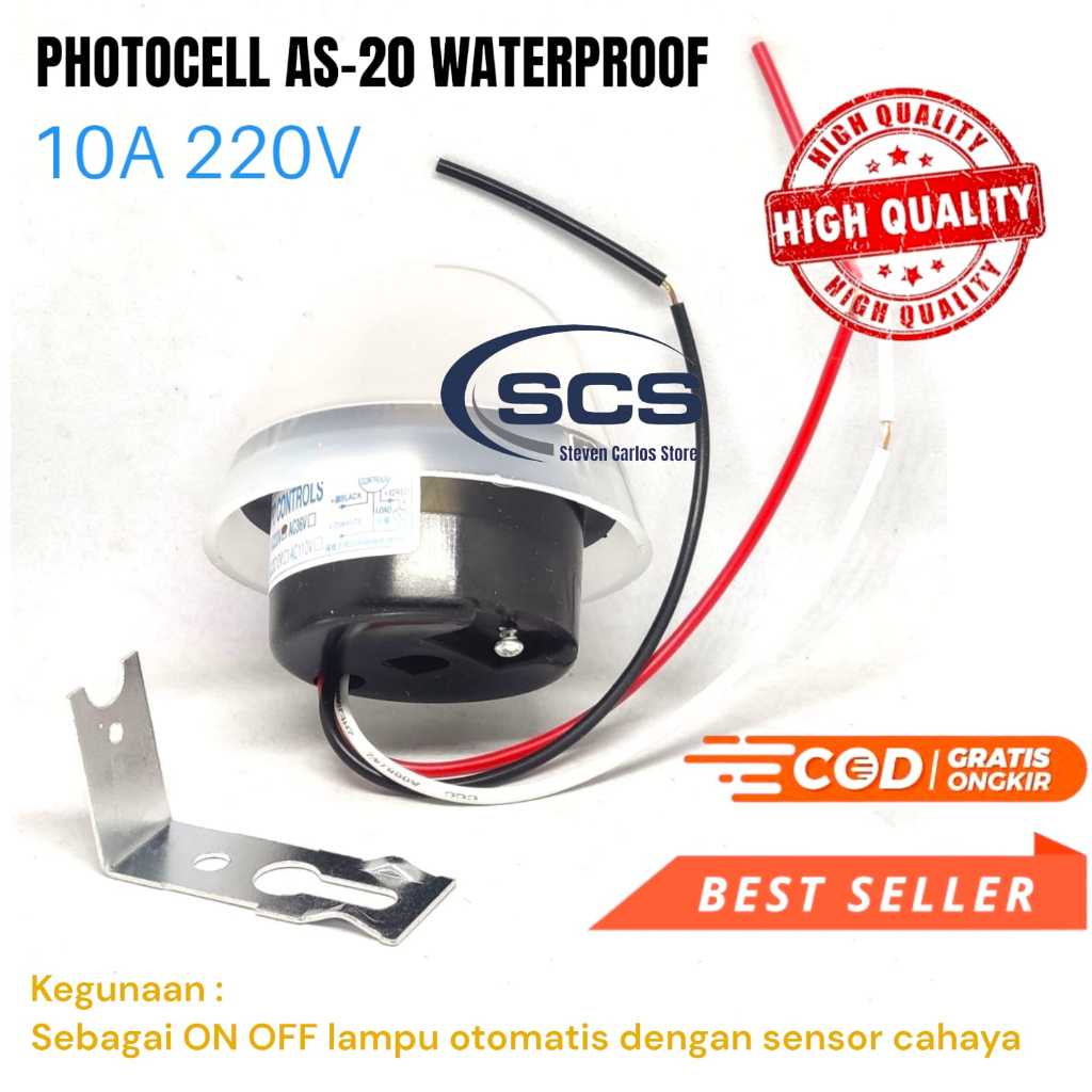 Jual Saklar Sensor Cahaya Waterproof AS-20 AC-220V Lampu Otomatis ...