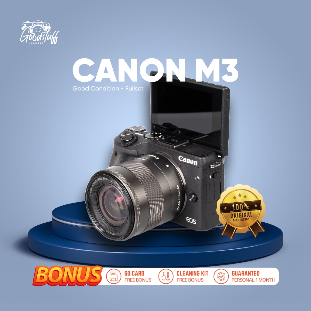 Jual KAMERA CANON MIRROLES M3 + KIT LIKE NEW MURAH BUKAN eos M M10 | Shopee Indonesia