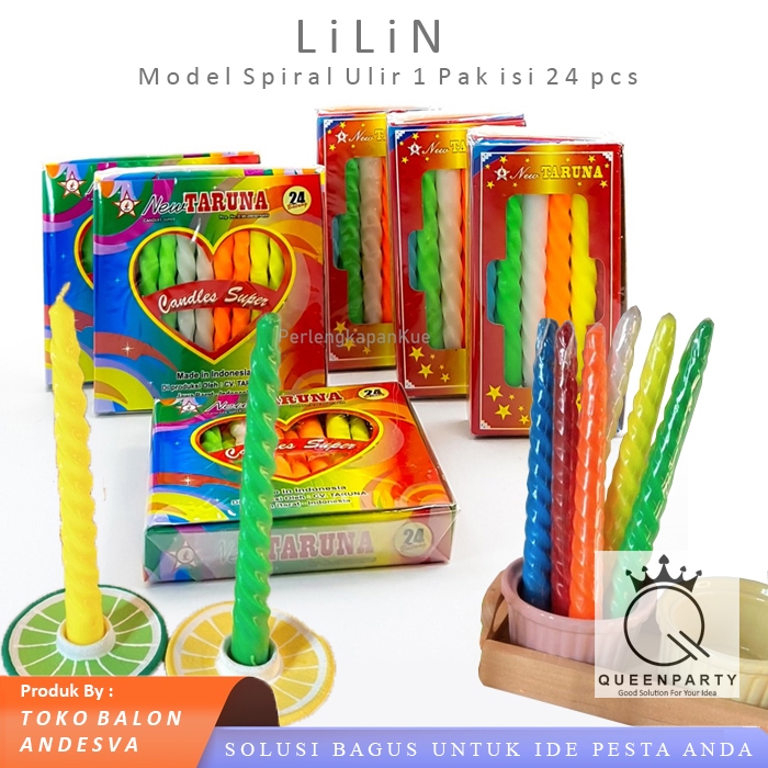 Jual Lilin Spiral Warna Warni / Lilin Ulir / Lilin Ultah / Lilin Natal ...