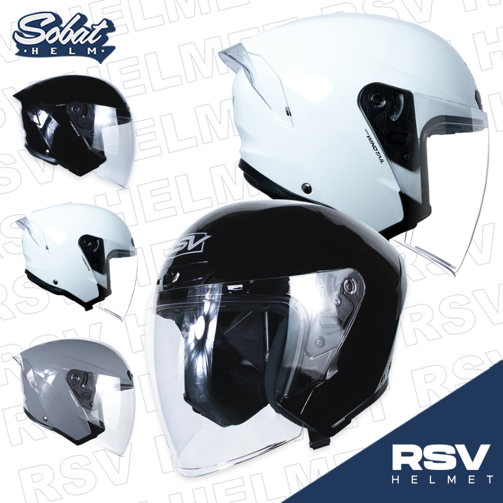 Jual Helm RSV New Windtail SOLID Helm Half Face SNI | Shopee Indonesia