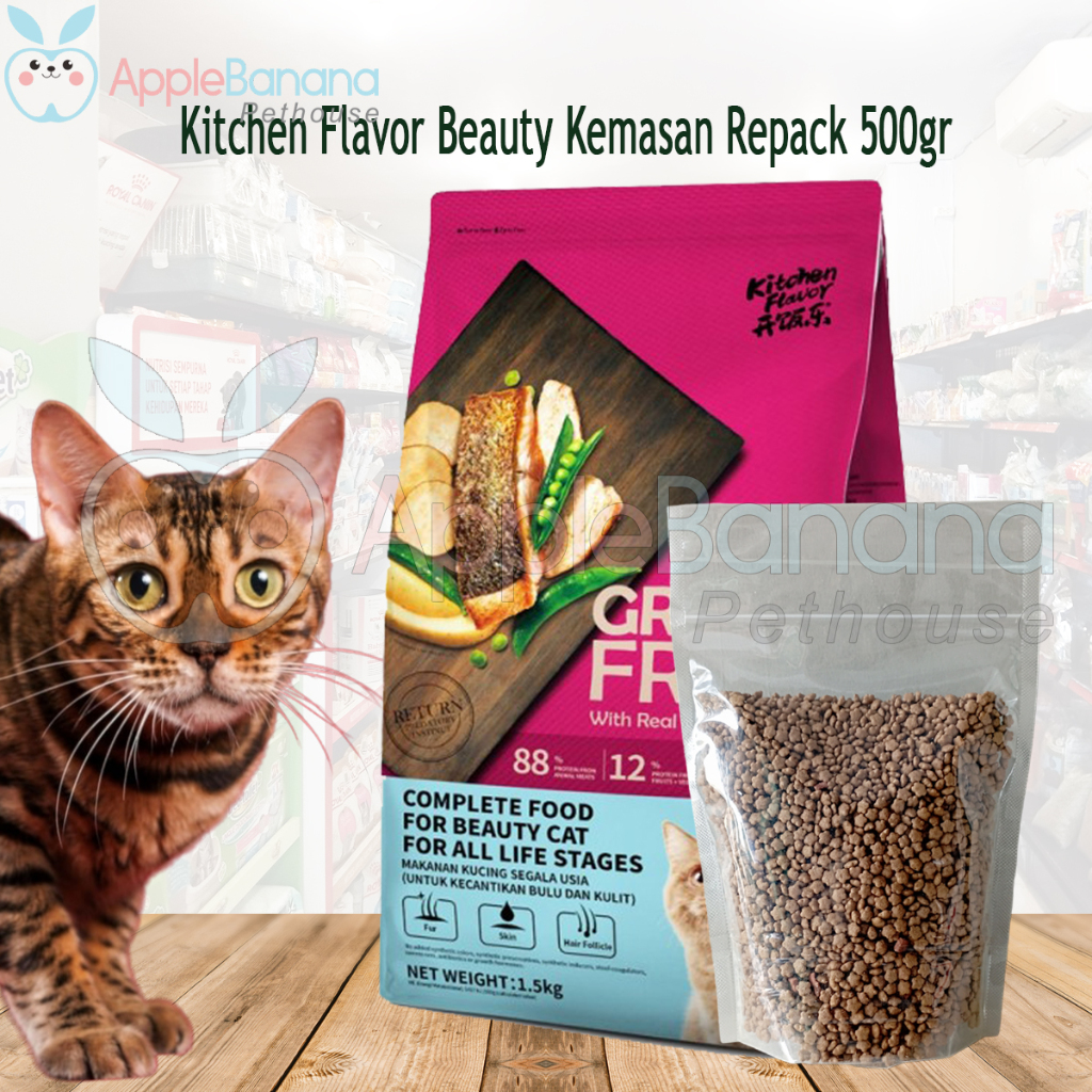 Jual Kitchen Flavor Beauty 500gr Makanan Kucing Kemasan Repack 500gr ...