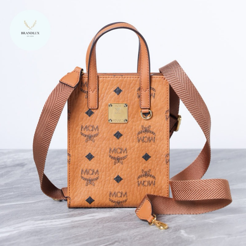 Jual MCM X-Mini Aren Tote Bag in Cognac Visetos Leather | Shopee Indonesia