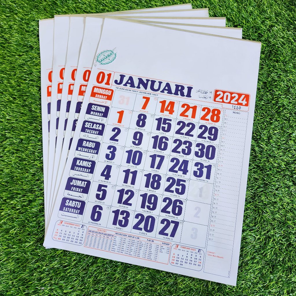Jual KALENDER KERJA ANGKA STANDAR TAHUN 2024 UKURAN ( 38×54CM ...