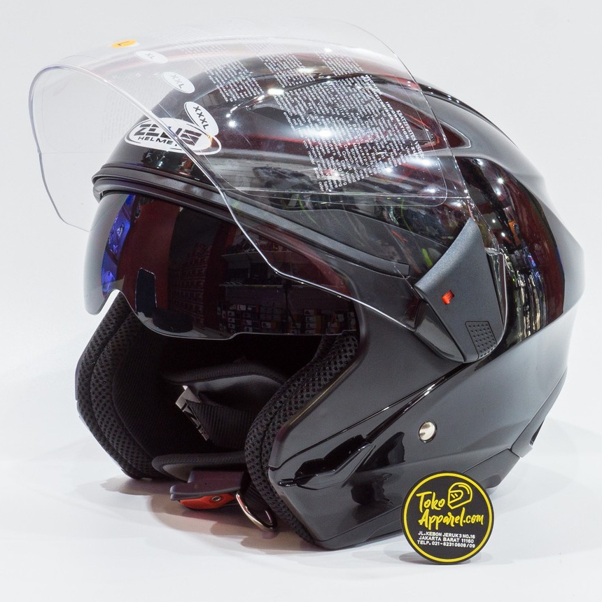 Jual Helm Zeus ZS-611 Black Glossy Half Face | Shopee Indonesia