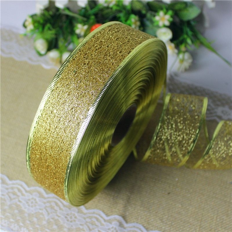 Jual (PER 5 METER) Pita Glitter Motif Jaring 4cm Pita Glitter Kawat ...