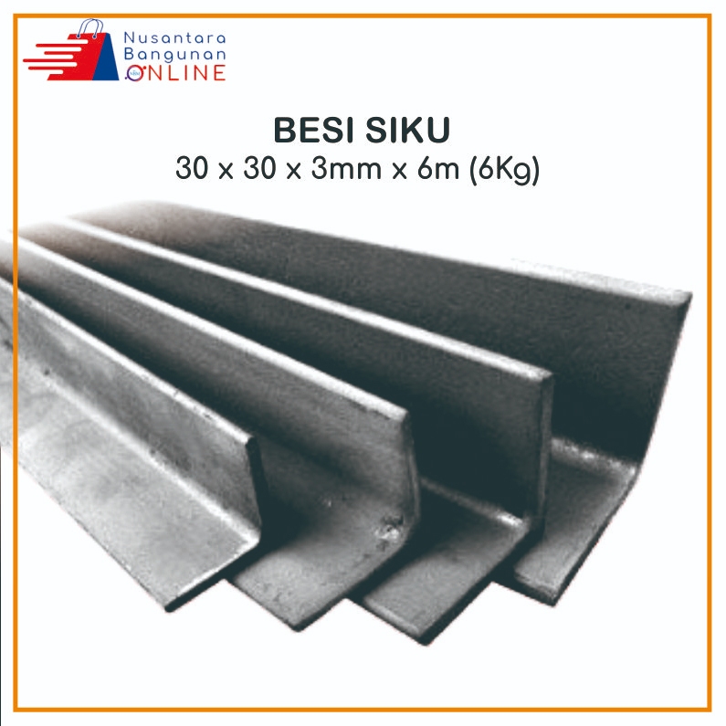 Jual Besi Siku 30 x 30 x 3mm x 6mtr - 6Kg | Shopee Indonesia
