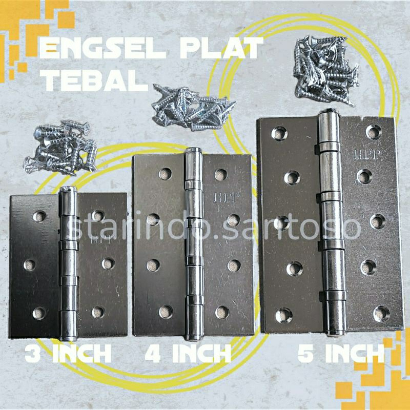 Jual Engsel stainless 4 inch tebal pintu jendela lemari | Shopee Indonesia