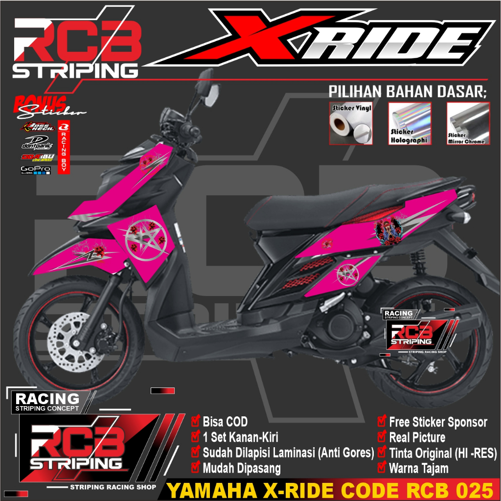 Jual STRIPING STICKER X Ride 115 Medusa semi Full Body Stiker X Ride ...