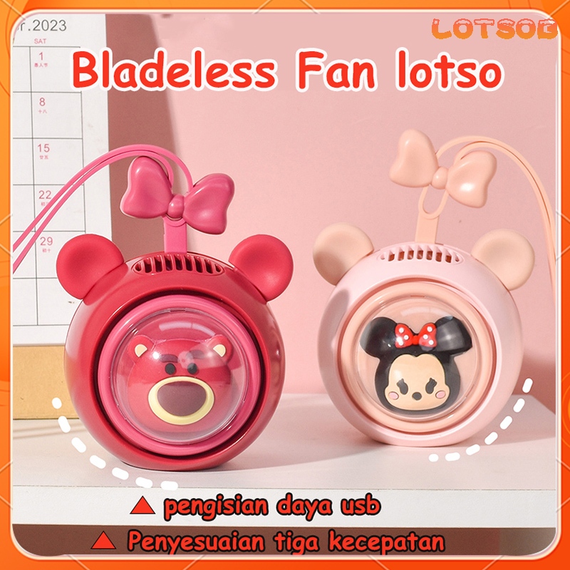 Jual Kipas Angin Portable Leher Mini lucu Lotso Neck Fan Bladeless 3D ...
