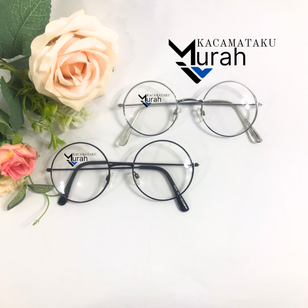 Jual Kacamata Oval Frame Bulat Tipis Korea Couple // Kacamata Tipis ...