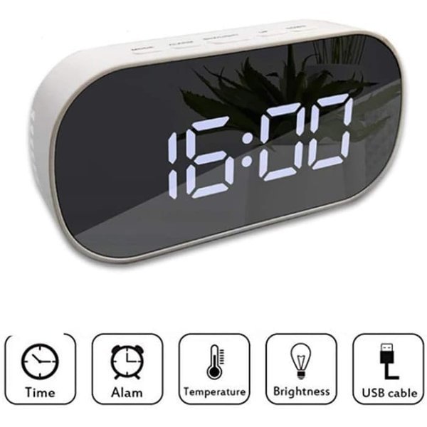 Jual Sonifer Jam Meja Digital Mini LED DT-6506 Weker Alarm Putih ...