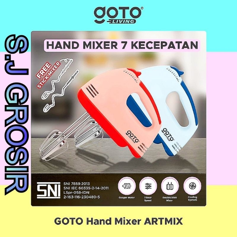 Jual Goto hand mixer Artmix pengaduk pengocok 100watt SNI | Shopee ...