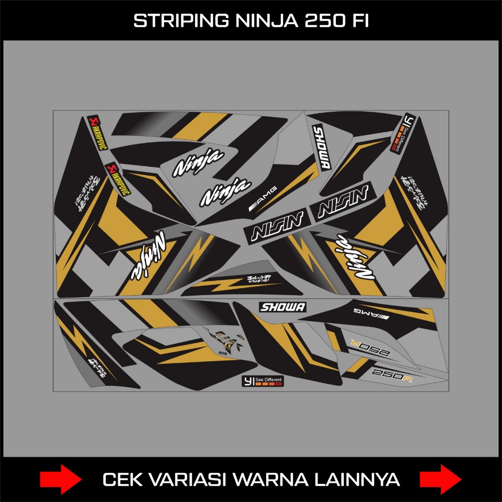 Jual DECAL STIKER STRIPING NINJA250 FI OLD GRAFIS KYT RACING / Stiker ...