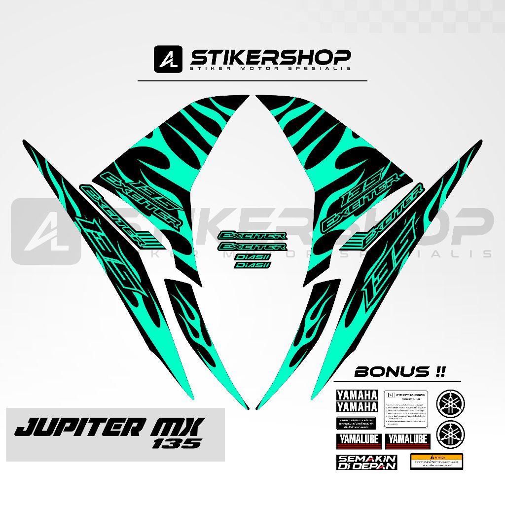 Jual JUPITER MX 135 / MX NEW 135 / STOCK DECAL / EDISI FIRE DASAR HITAM ...