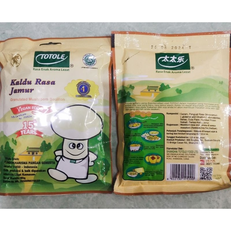 Jual totole kaldu jamur kaldu rasa jamur vegan food 3X80g atau 2X200g ...
