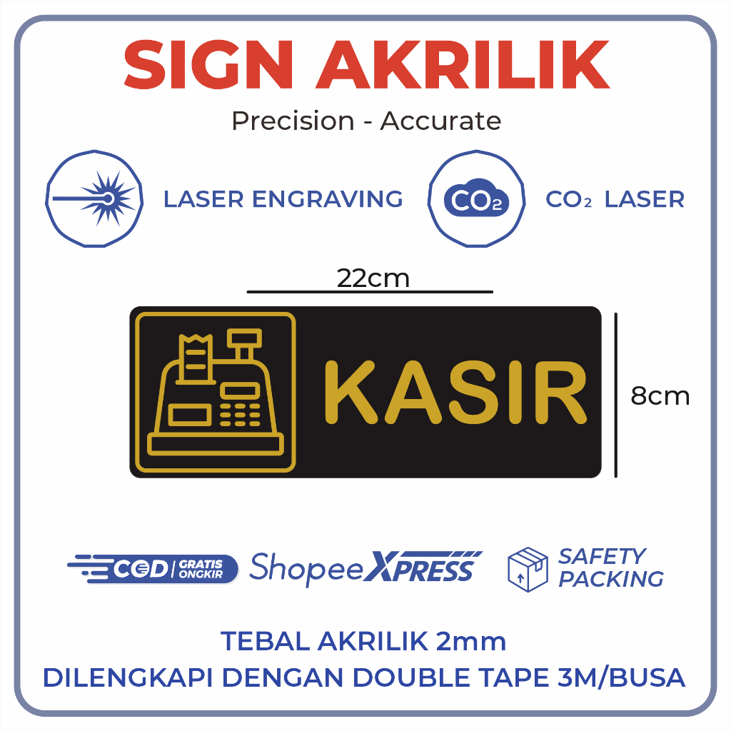 Jual KASIR AKRILIK | PAPAN AKRILIK | SIGN BOARD | AKRILIK | Shopee ...
