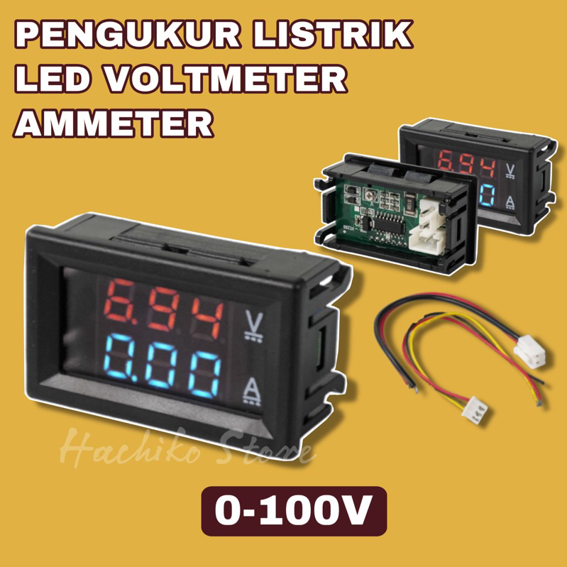 Jual Alat Pengukur Listrik Voltmeter Ammeter LED - GN-0117 - Black | Shopee Indonesia