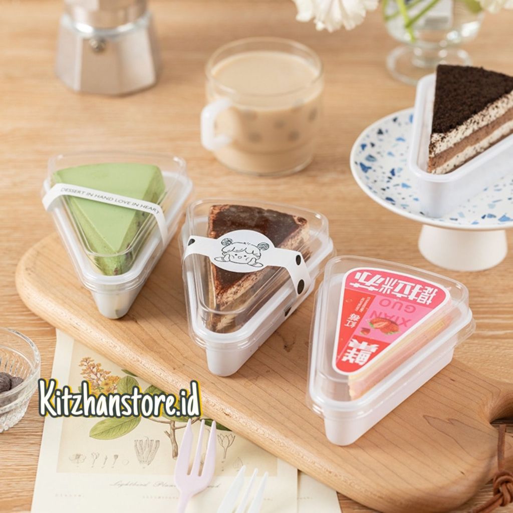 Jual 10pcs PREMIUM KOREAN dessert box segitiga cup tray kotak mika ...