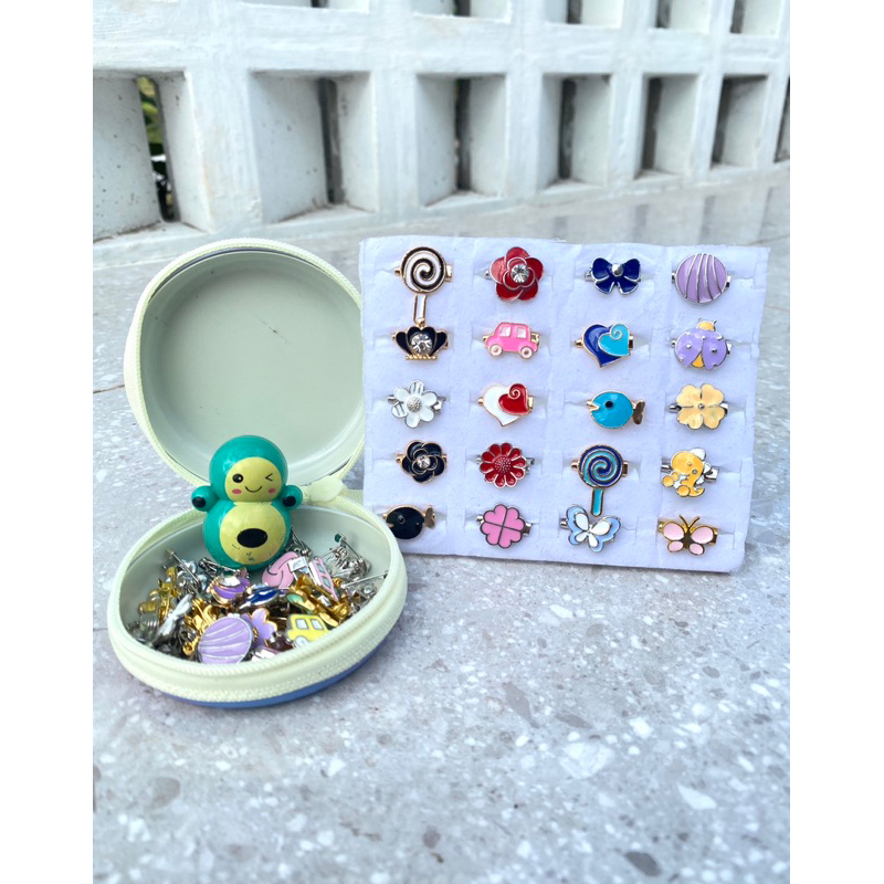 Jual Paket Bros Dagu 20Pcs Dengan Coinbox Bulat Baby Brooch kerongsang ...