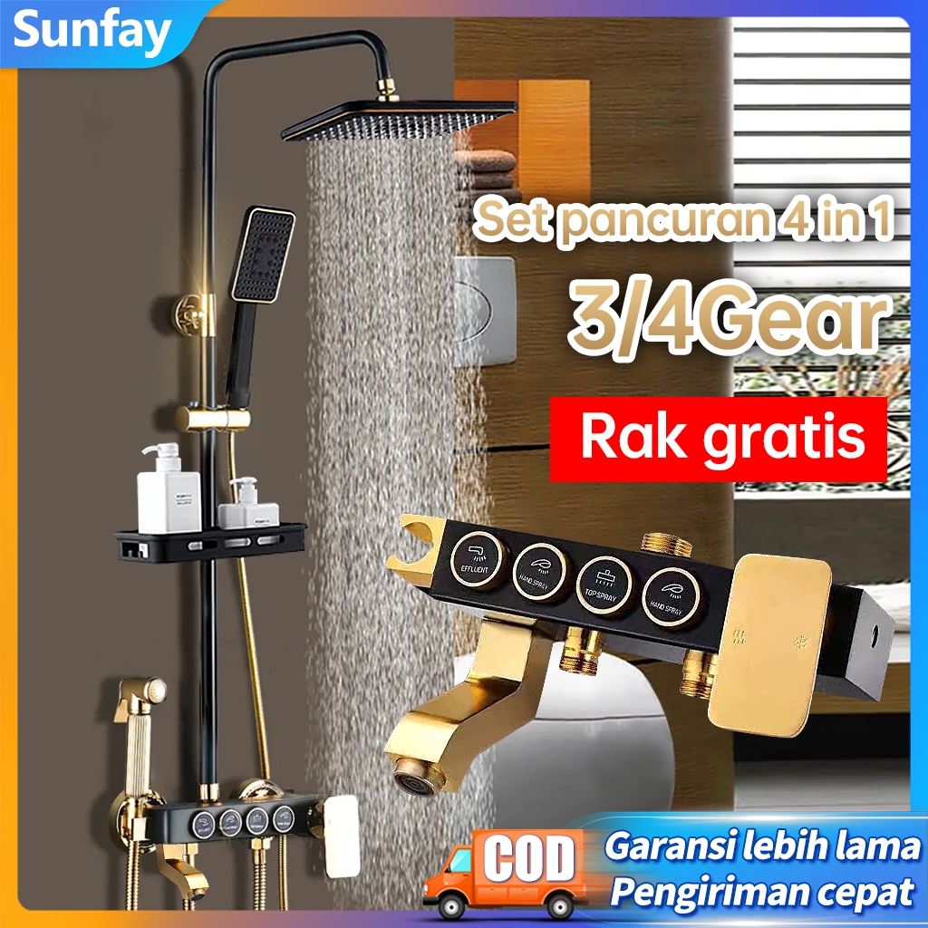 Jual Shower kamar mandi satu set 4in1/3in1 Kran panas dingin Pancuran ...