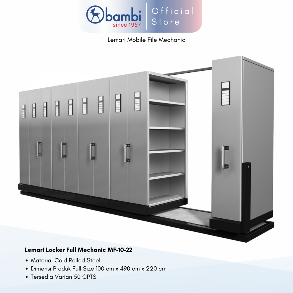 Jual Bambi Lemari Arsip 50 CPTS Mobile File Manual kode Mf-10-22 ...