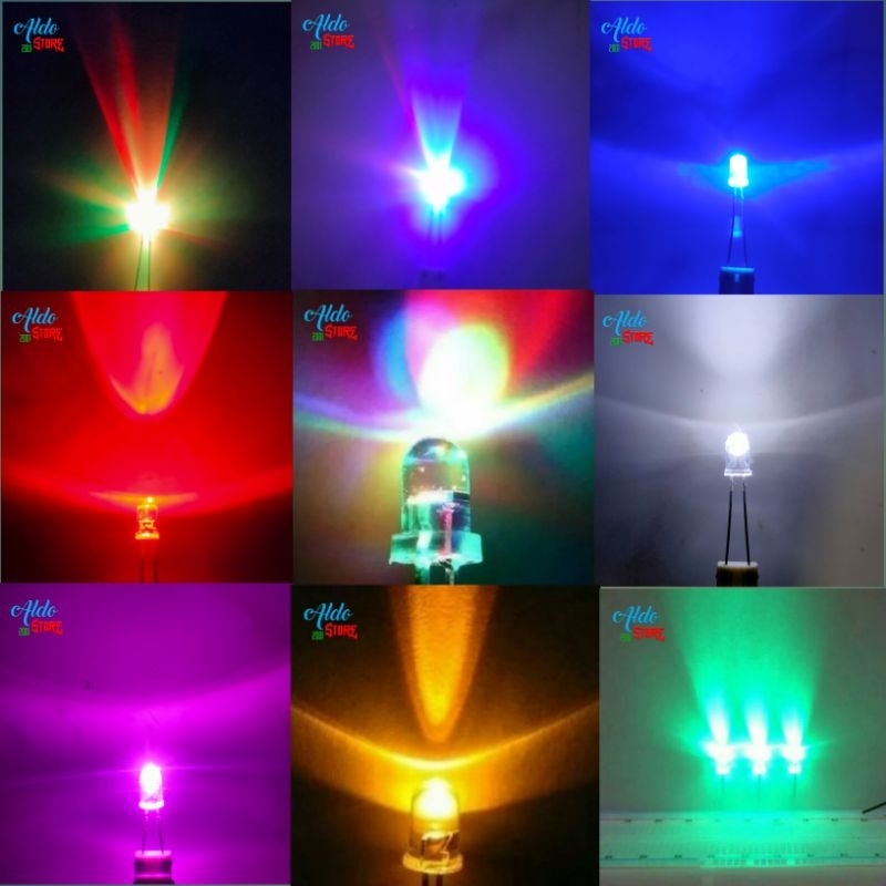 Jual Lampu LED 5mm Merah - Hijau - Biru - Putih -Orange - 2 Warna - RBG ...